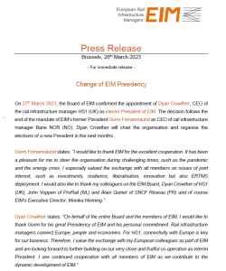 Change of EIM Presidency - EIM